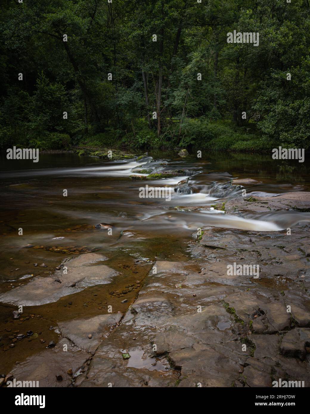 Allen Banks and Staward Gorge. Waterfall, weir. Long exposure, moody ...