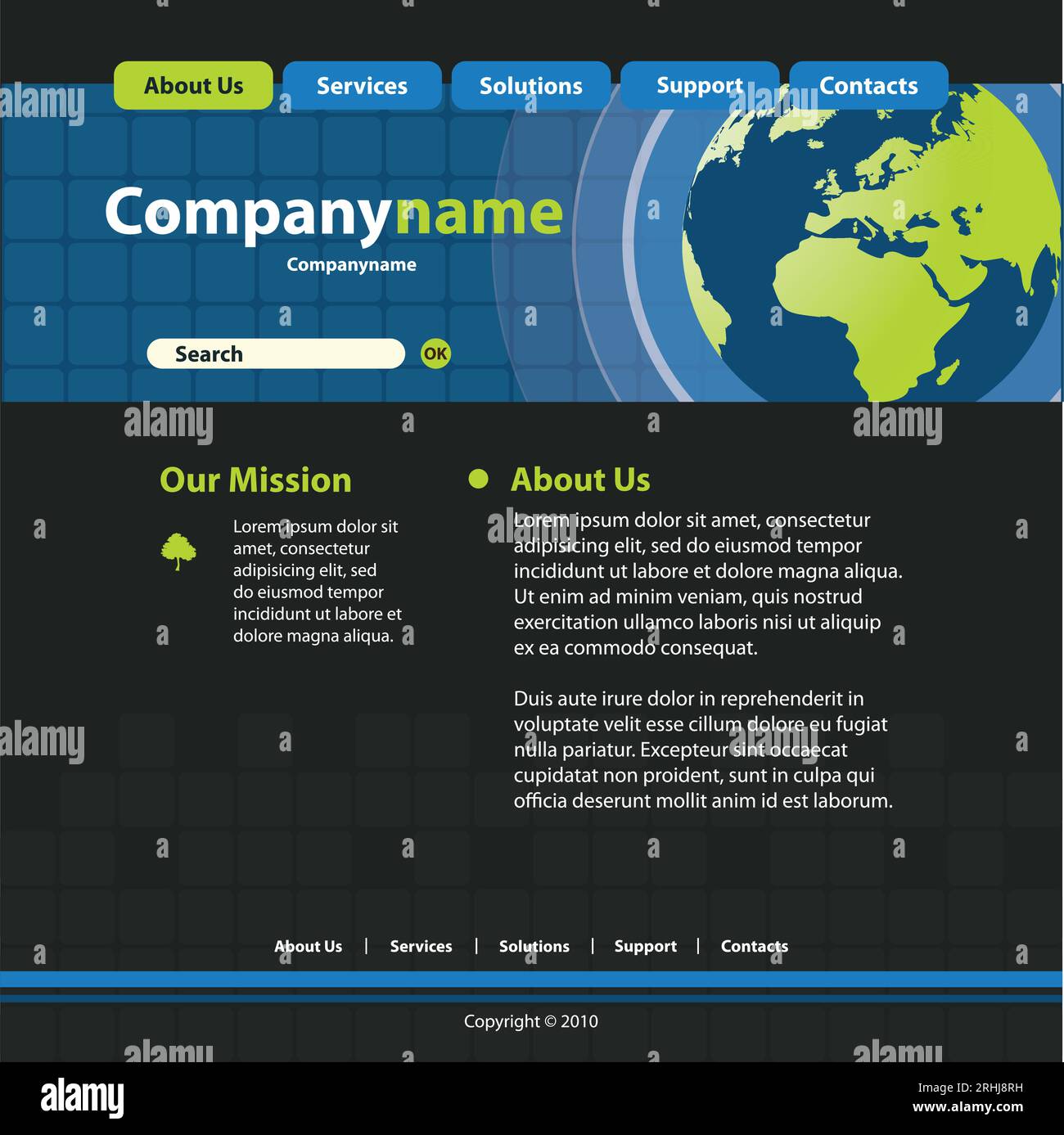 Website Template Vector Stock Vector Image & Art - Alamy