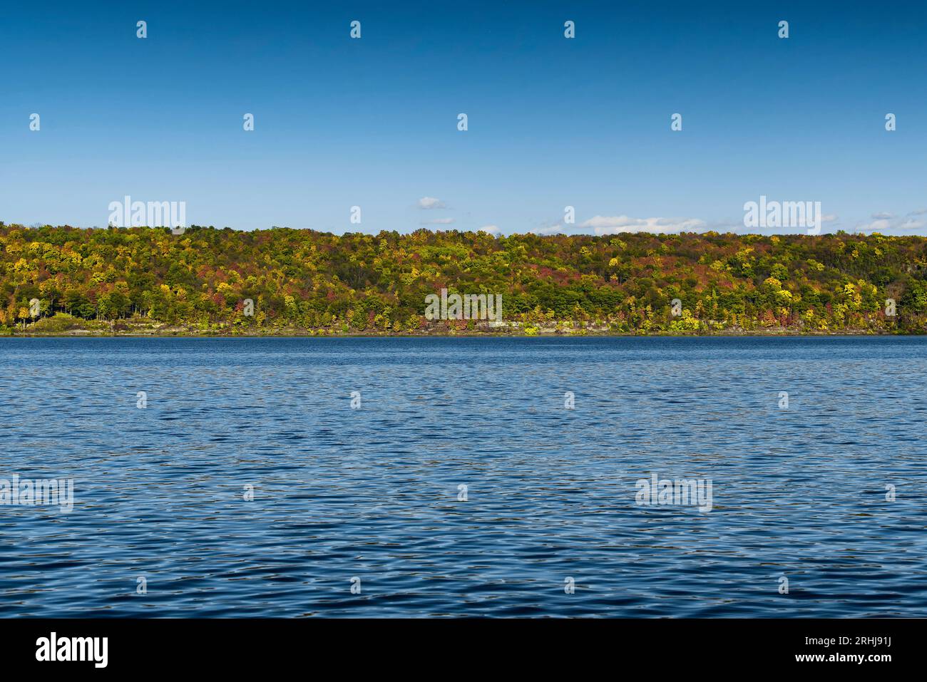 Cayuga lake at Taughannock Falls State Park in Ithaca New York on a ...