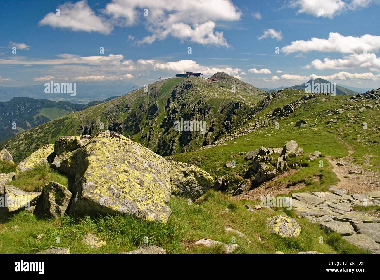 Chopok mountain, Nizke Tatry mountains, Slovakia. Cable Railway station ...