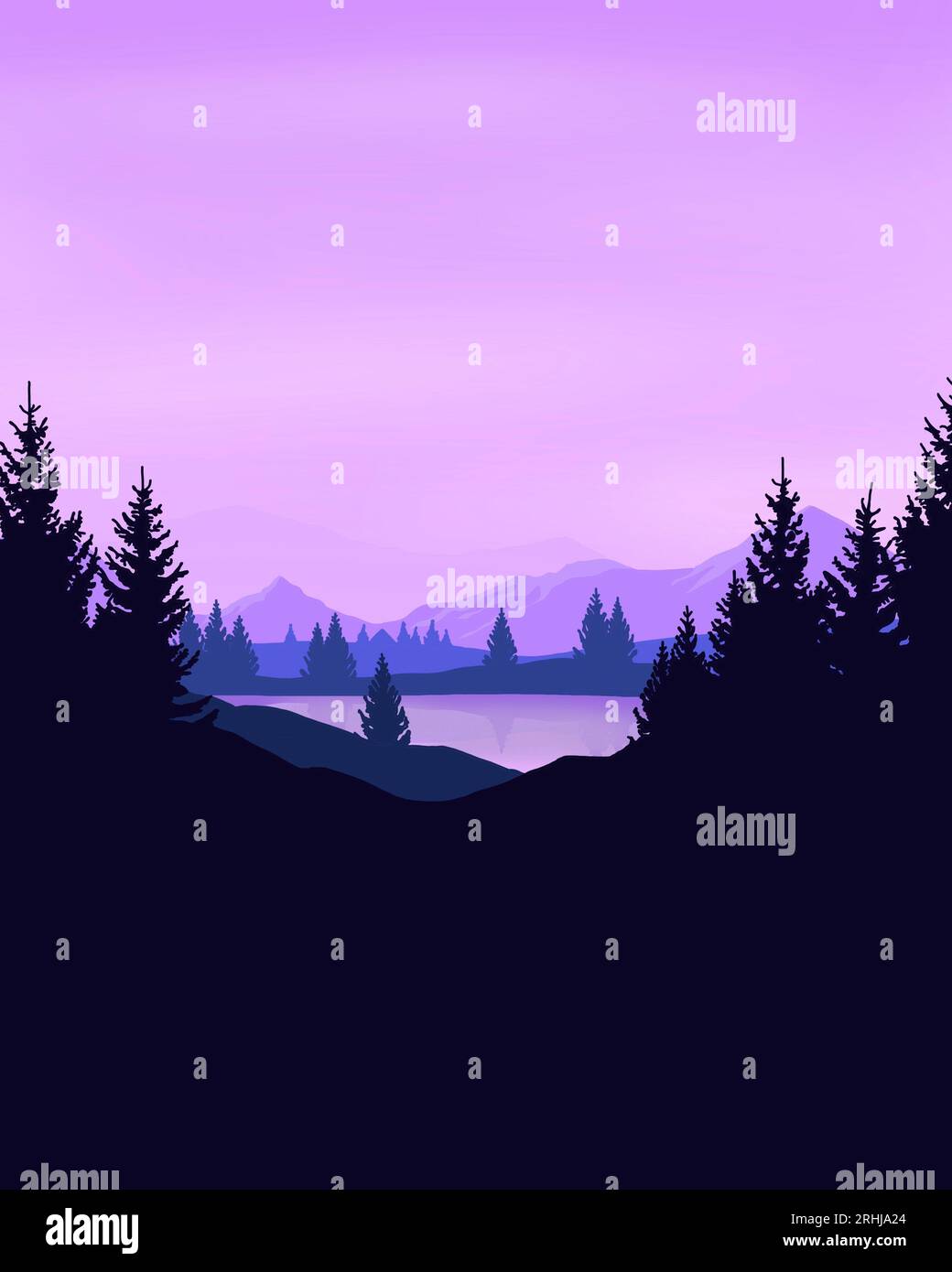 Cartoon Drawing of the sun rising in the Mountains on a crisp, cool ...