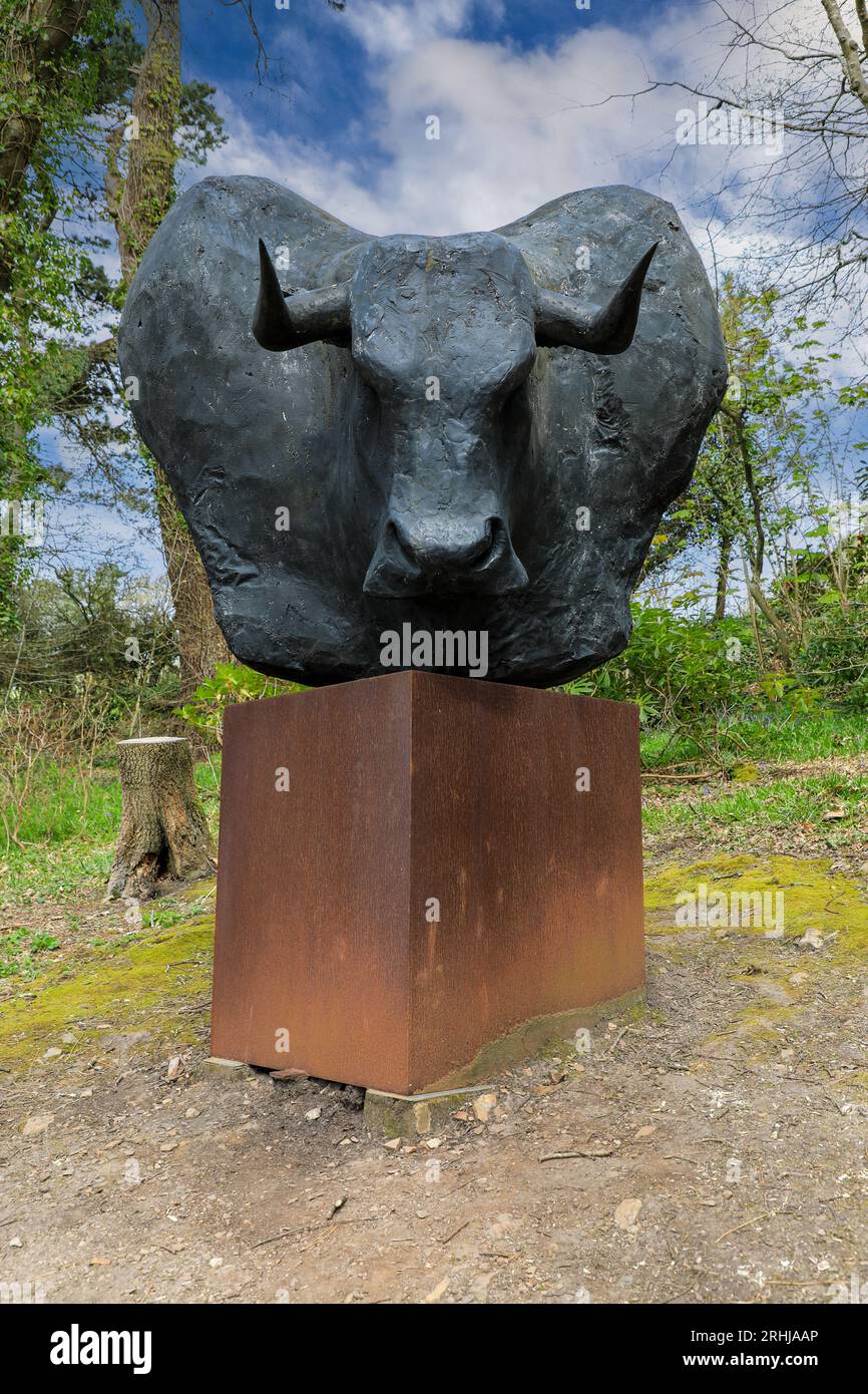 'Minotaur' by Tim Shaw RA, on display at the Tremenheere Sculpture ...