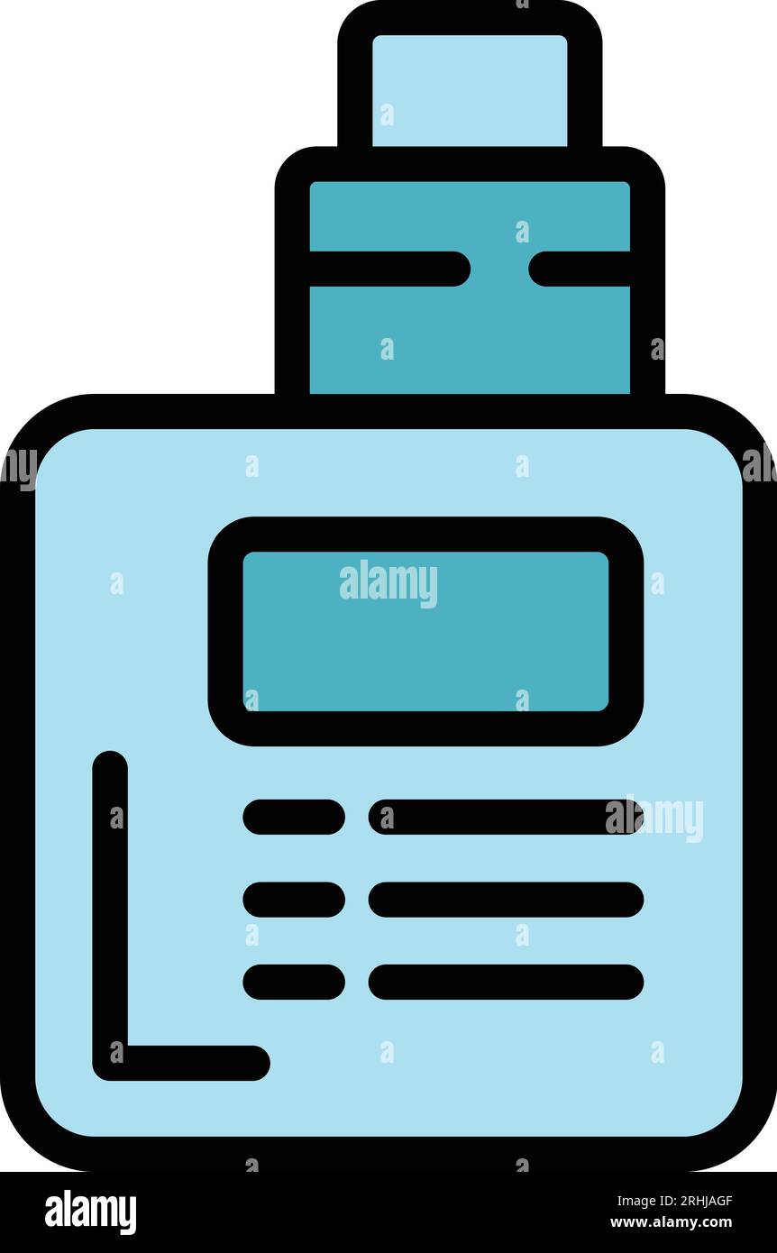 Modern vape icon outline vector. Electronic cigarette. E cig pen color ...