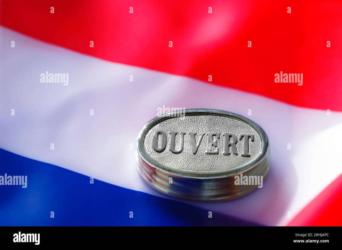 OUVERT OPEN FRANCE FRENCH CONCEPT TRICOLOUR FLAG SILVER METAL WEIGHT ...