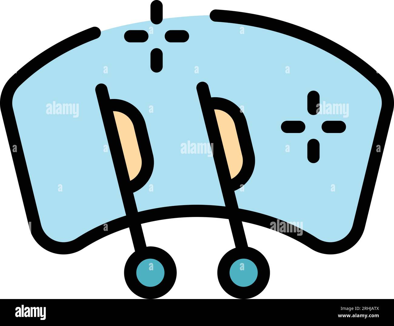 Water windshield wiper icon outline vector. Car glass. Rain blade color ...