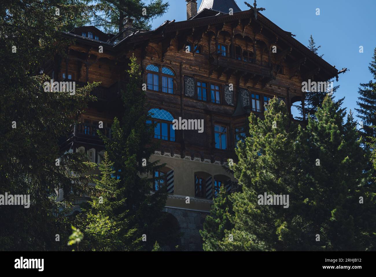 Switzerland, St.Moritz - June 6, 2023: city landscape with buildings ...