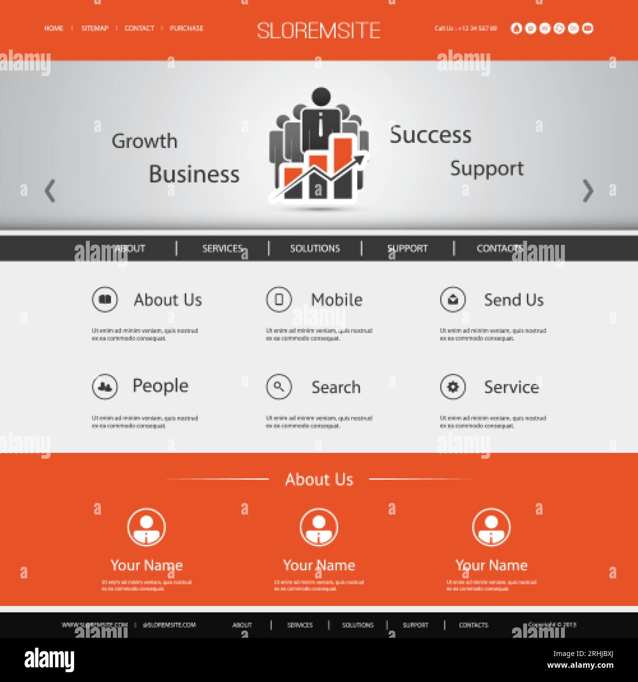 Business, Connection, Network - Website Template Stock Vector Image ...