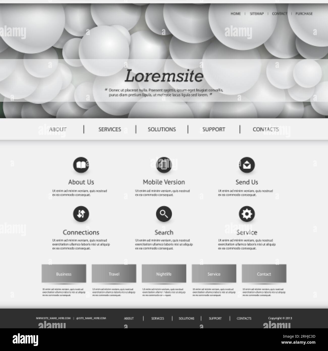 Website Template - Blog, Business Stock Vector Image & Art - Alamy