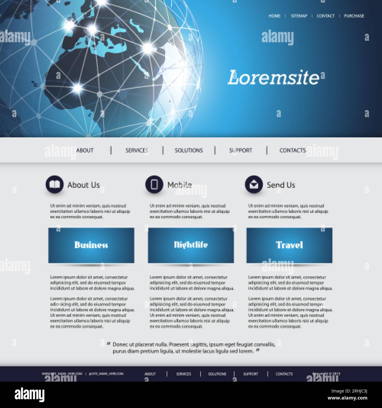 Business, Connection, Network - Website Template Stock Vector Image ...