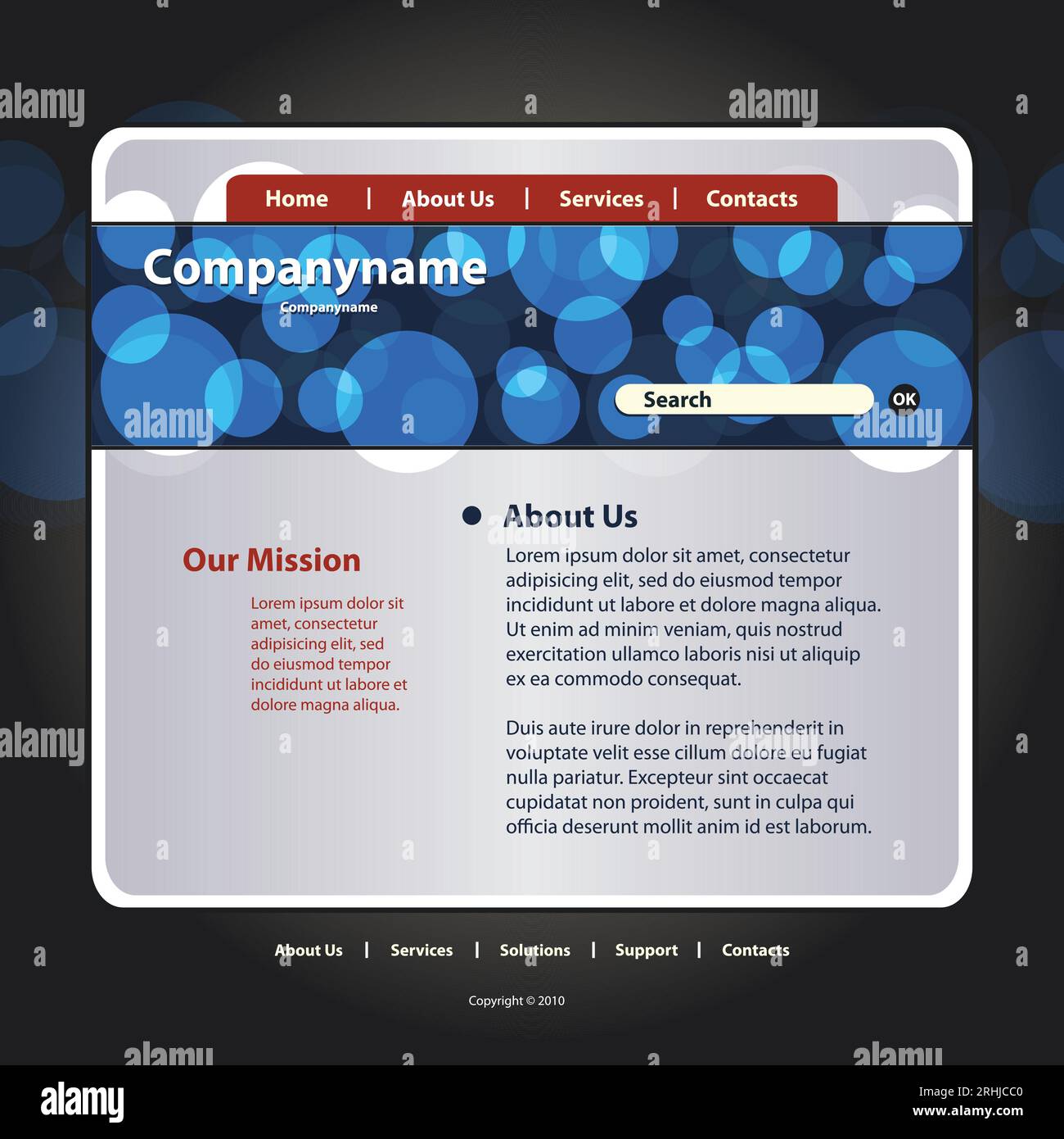 Website Template Vector Stock Vector Image & Art - Alamy