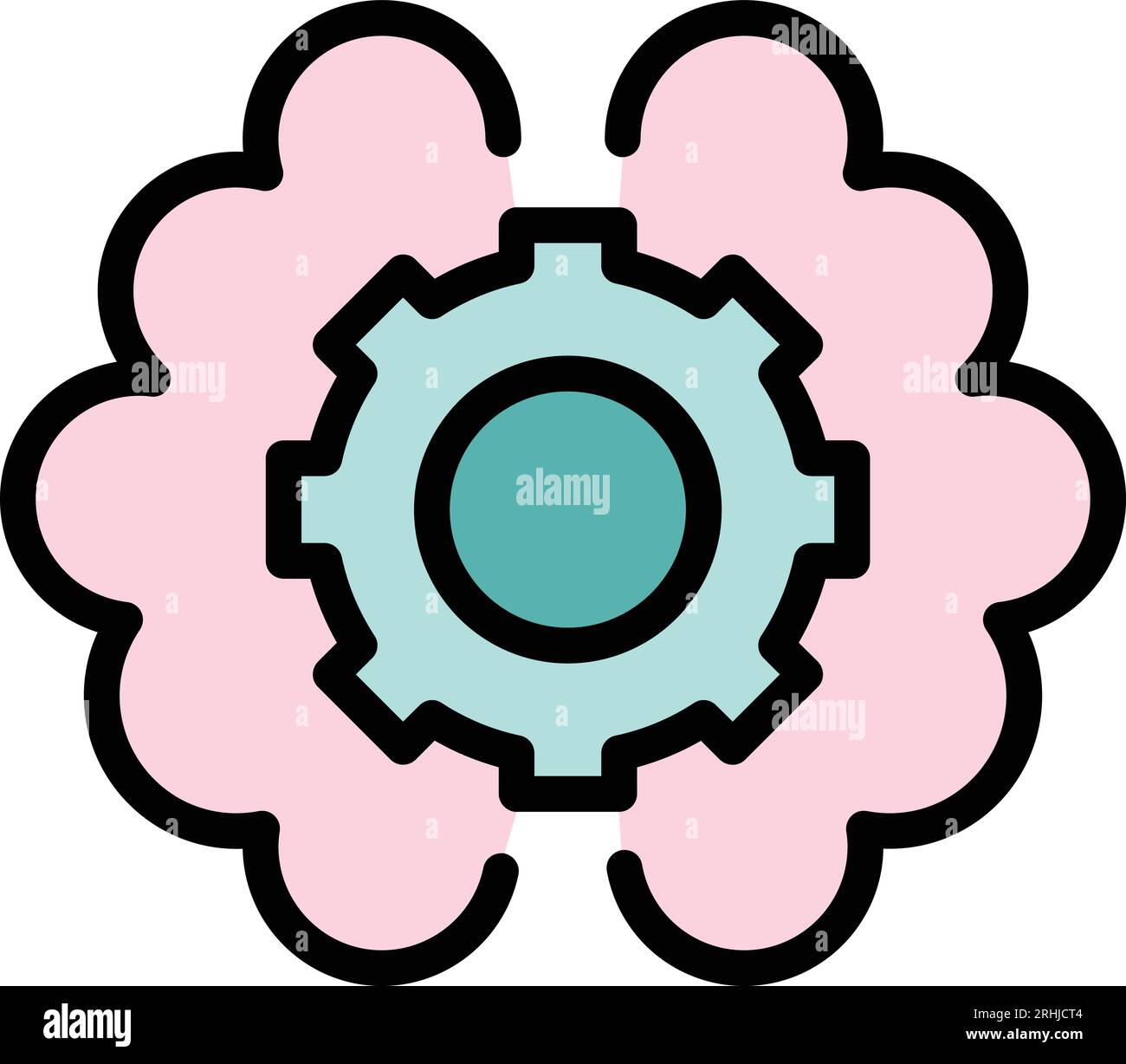 Productivity brain icon outline vector. Work time. Team company color ...