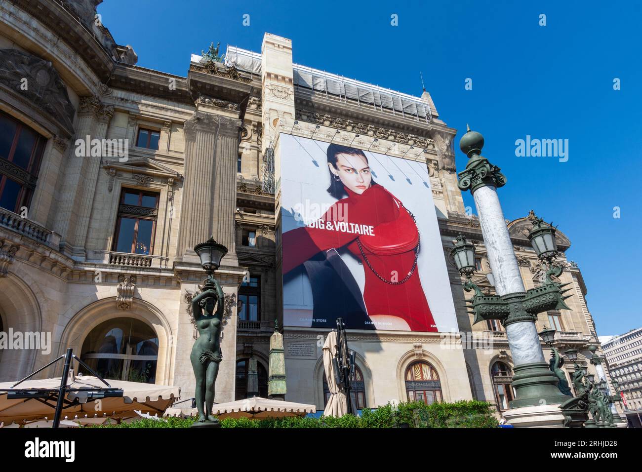 Zadig and Voltaire advertising billboard covering the scaffolding of ...