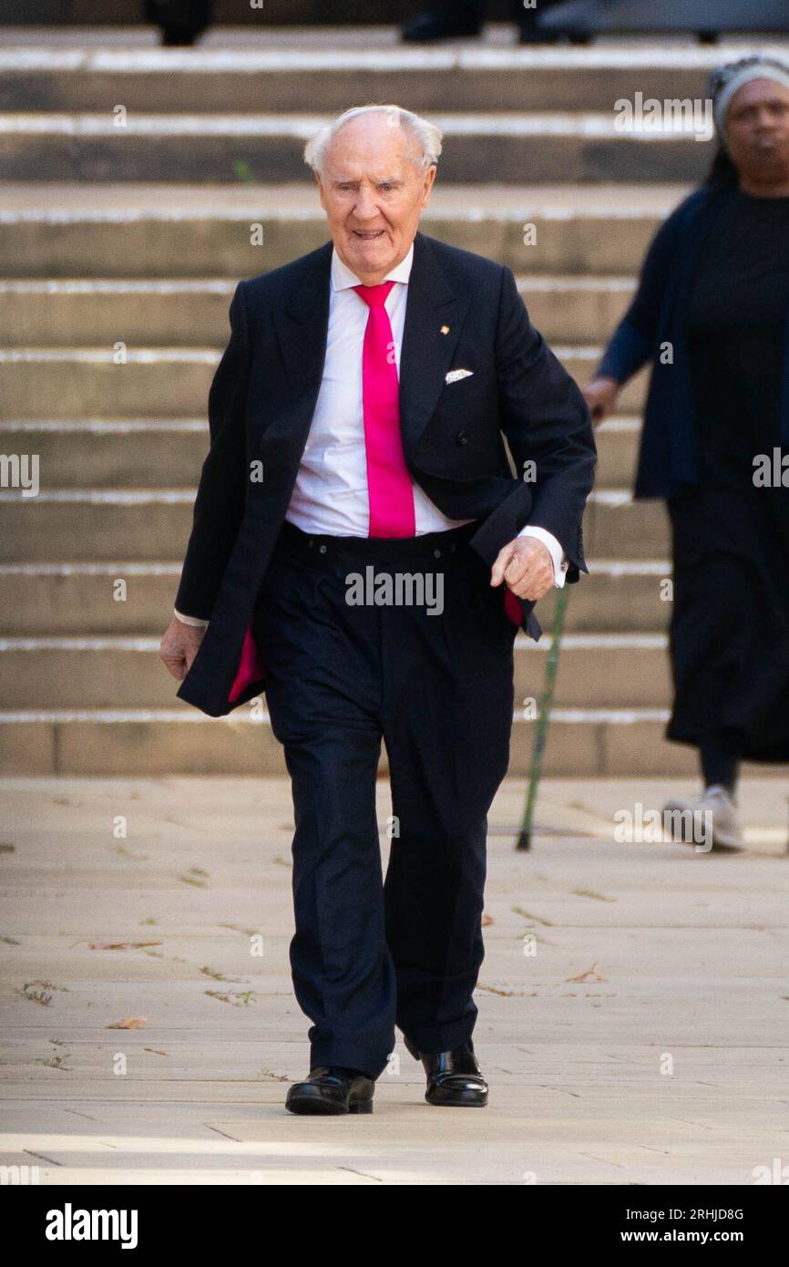 Sir Frederick Barclay at the Royal Courts Of Justice, central London ...