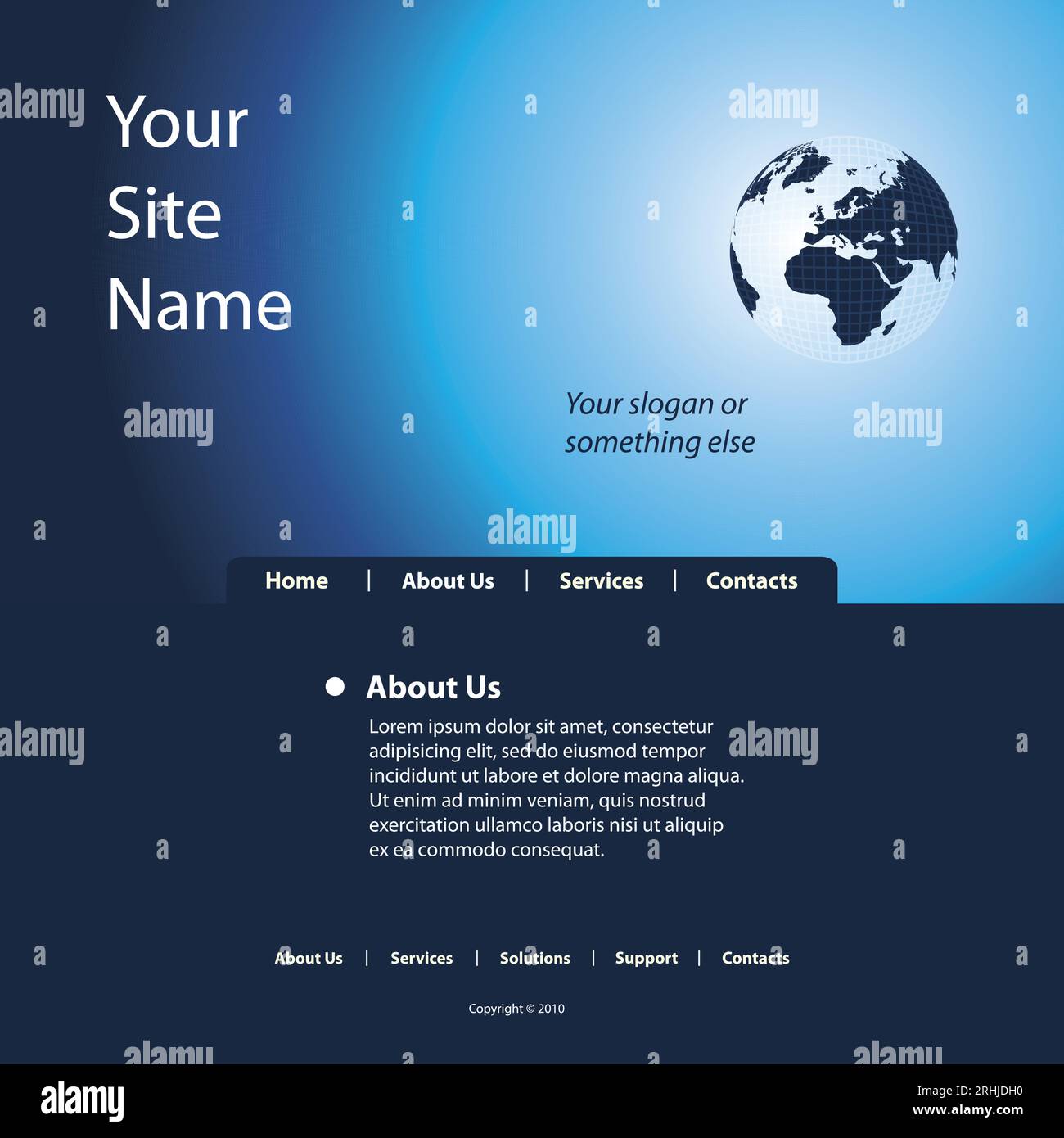 Website Template Vector Stock Vector Image & Art - Alamy