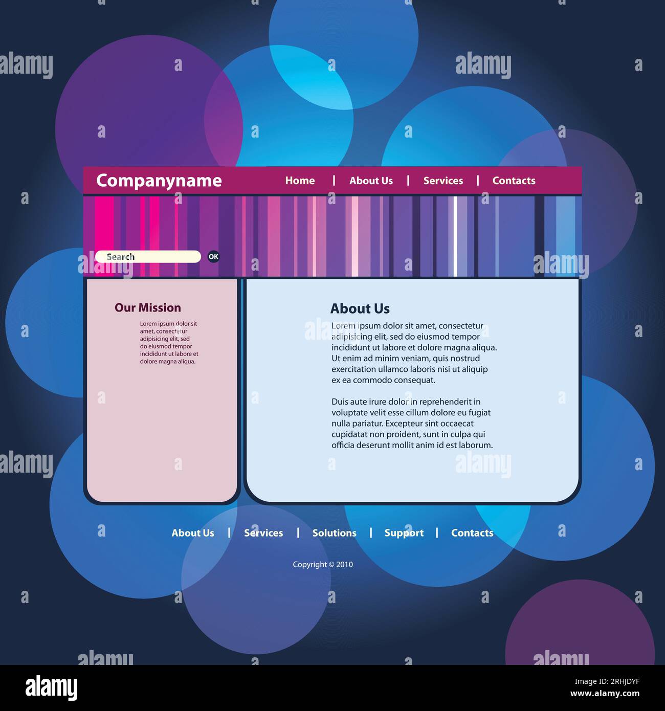 Website Template Vector Stock Vector Image & Art - Alamy