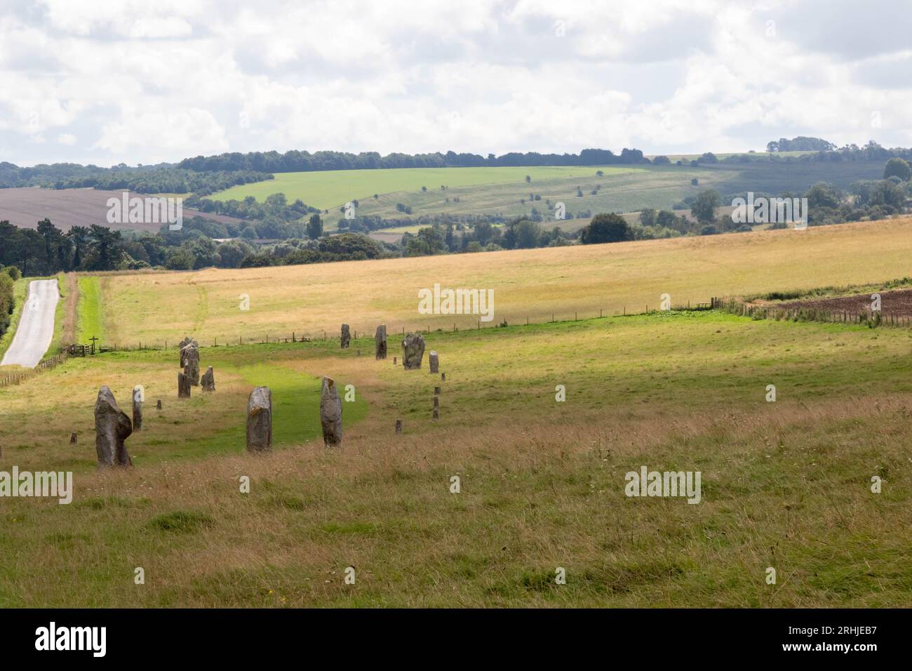 Stones along the West Kennet Avenue, a parallel line of standing stones ...
