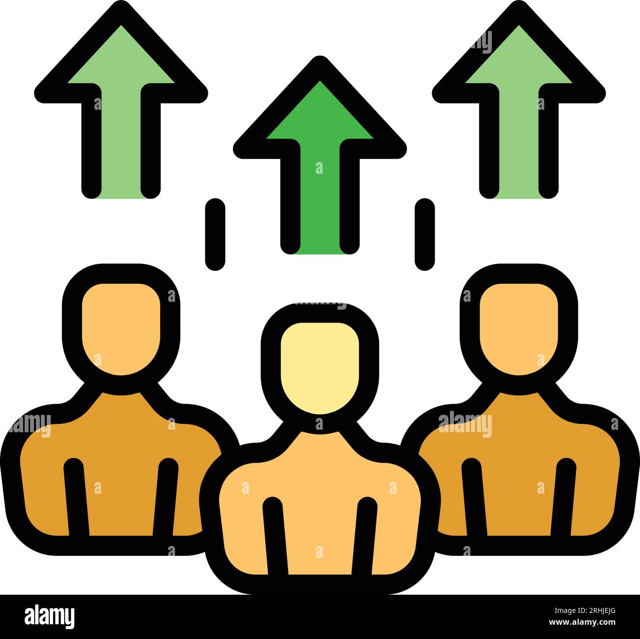 Group skill level icon outline vector. Goal career. Learn brain color ...