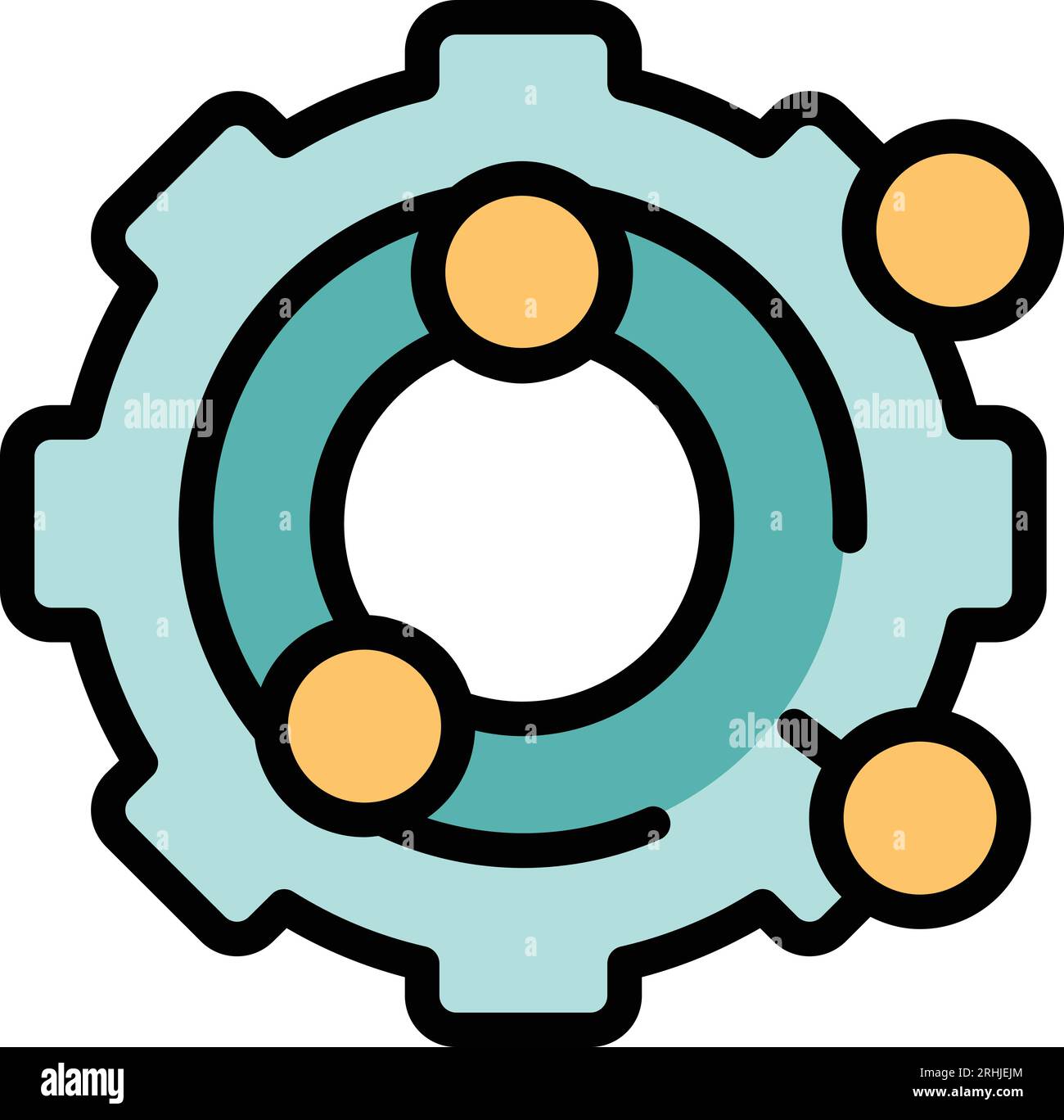 Gear skill level icon outline vector. Personal goal. Learn brain color ...