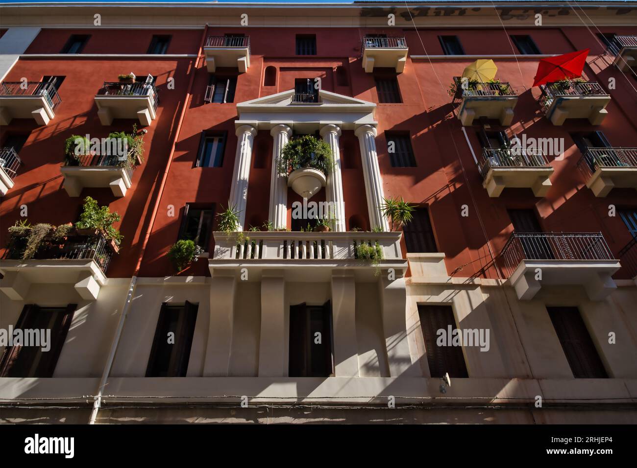 View of the facade of a neoclassic building in the Murat district in ...