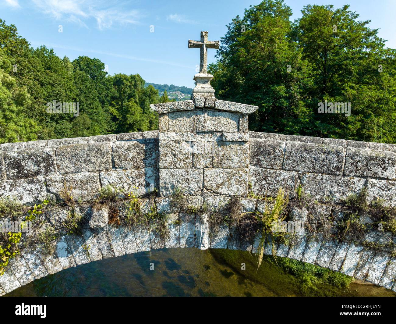 Medieval Bridge of San Clodio over the Avia river, linked the Monastery ...