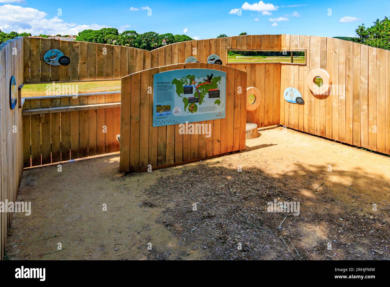 A new bird hide built alongside the River Otter Estuary Nature Reserve ...