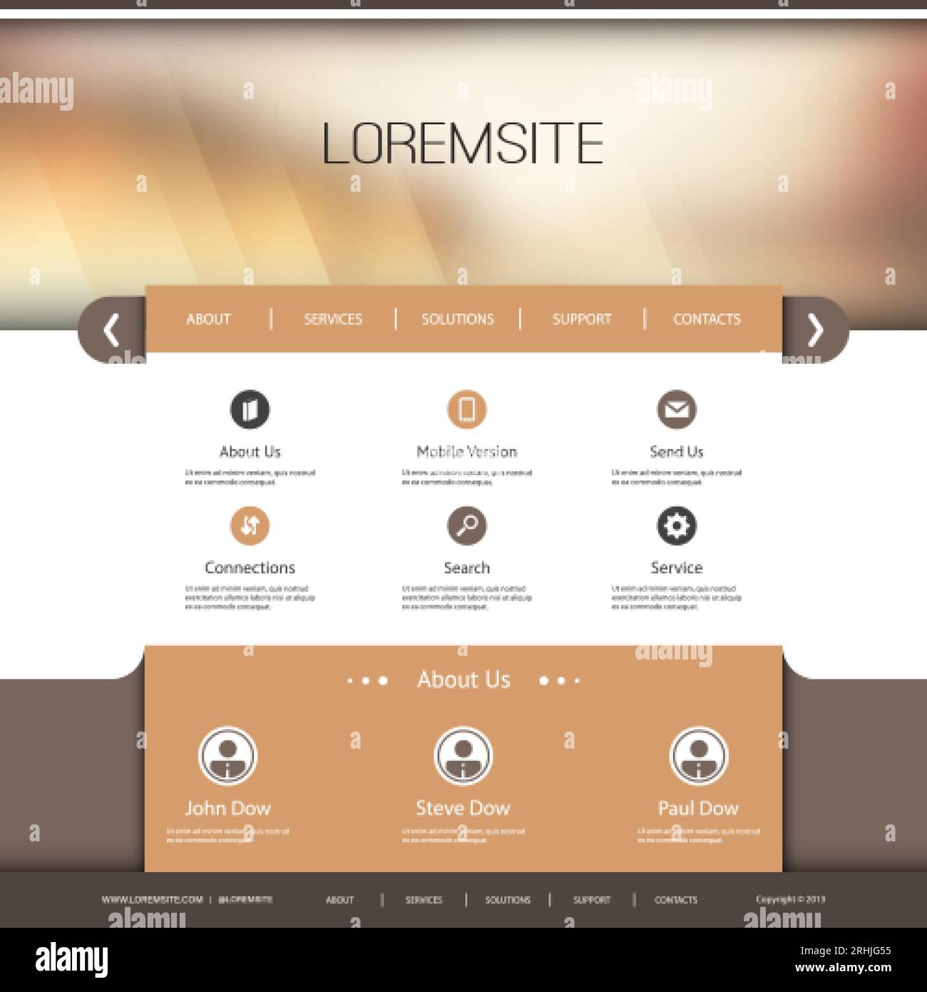 Website Template with Abstract Header Design Stock Vector Image & Art ...