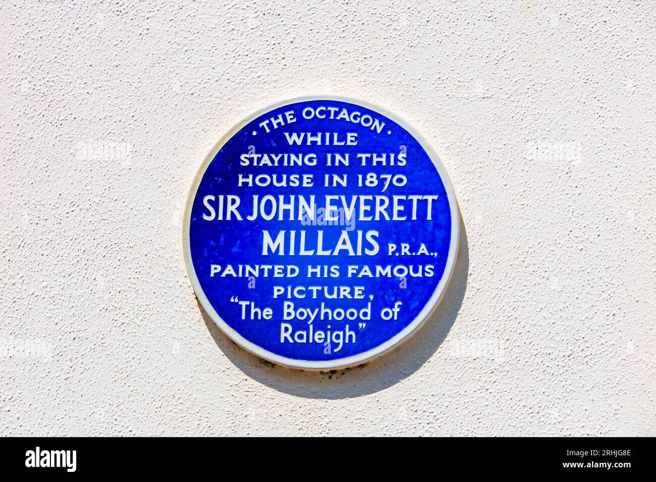 Blue plaque for Sir John Everett Millais on a seafront house at ...