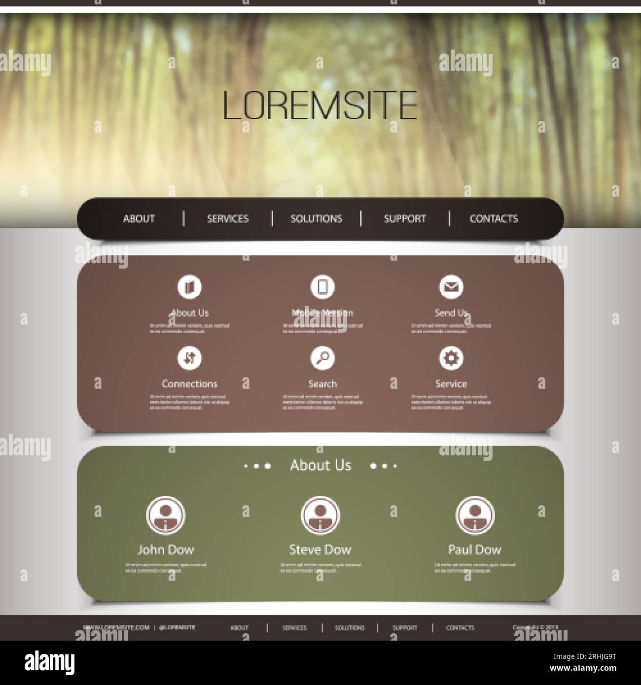 Website Template with Abstract Header Design Stock Vector Image & Art ...