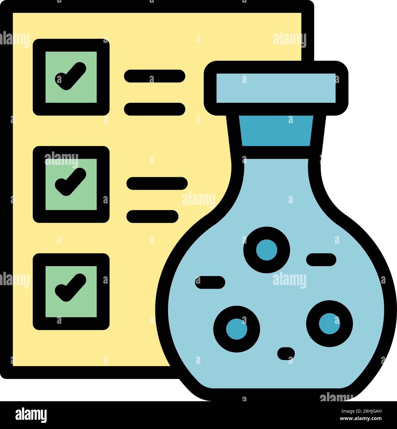 Chemical lesson icon outline vector. Private learn. Exam learning color ...