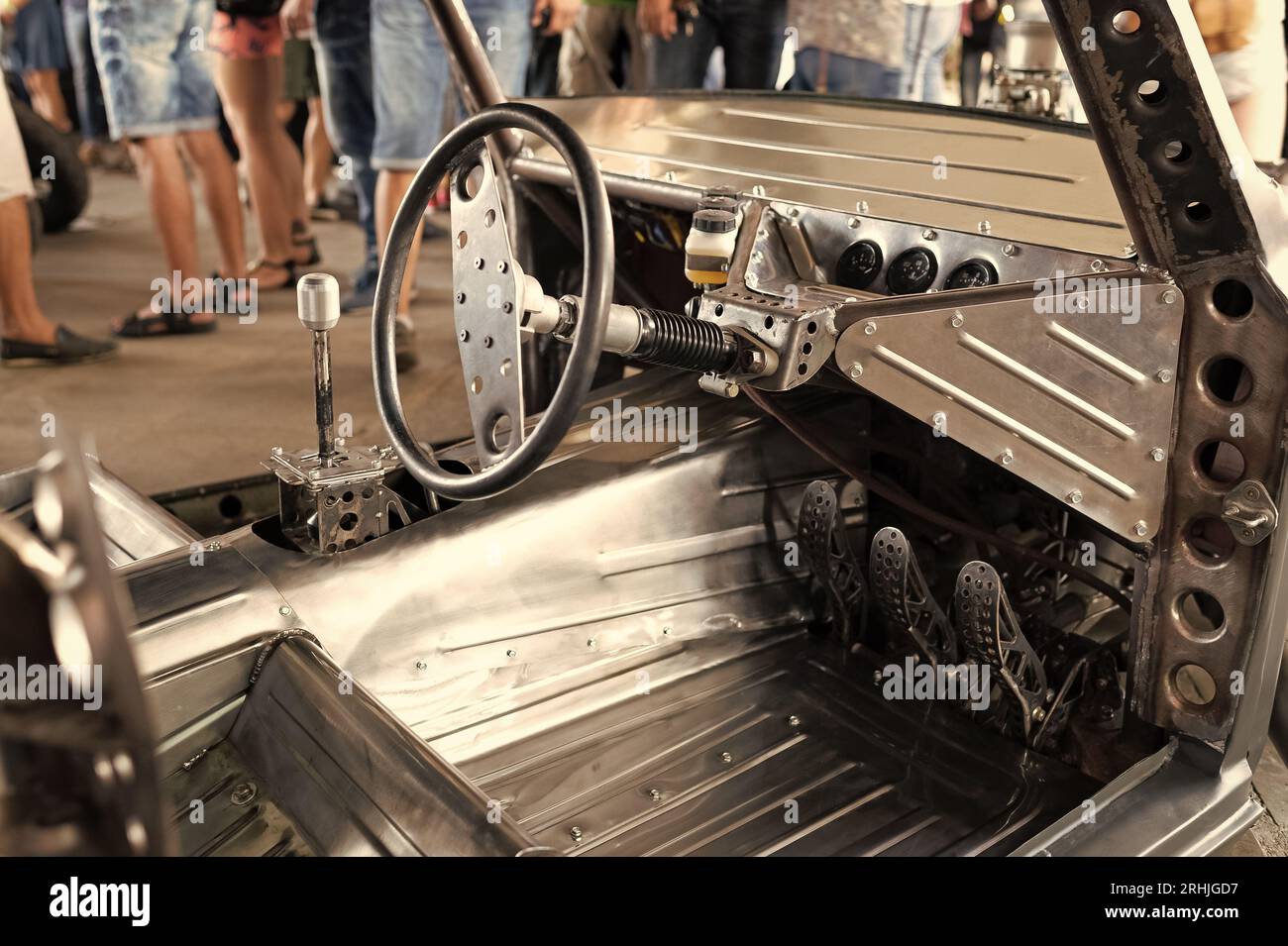 metallic steering wheel of chromium plated vehicle Stock Photo - Alamy
