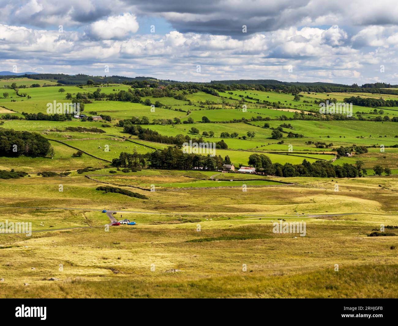 Looking down on Caldbeck Common from Carrock Fell, Lake District, UK ...
