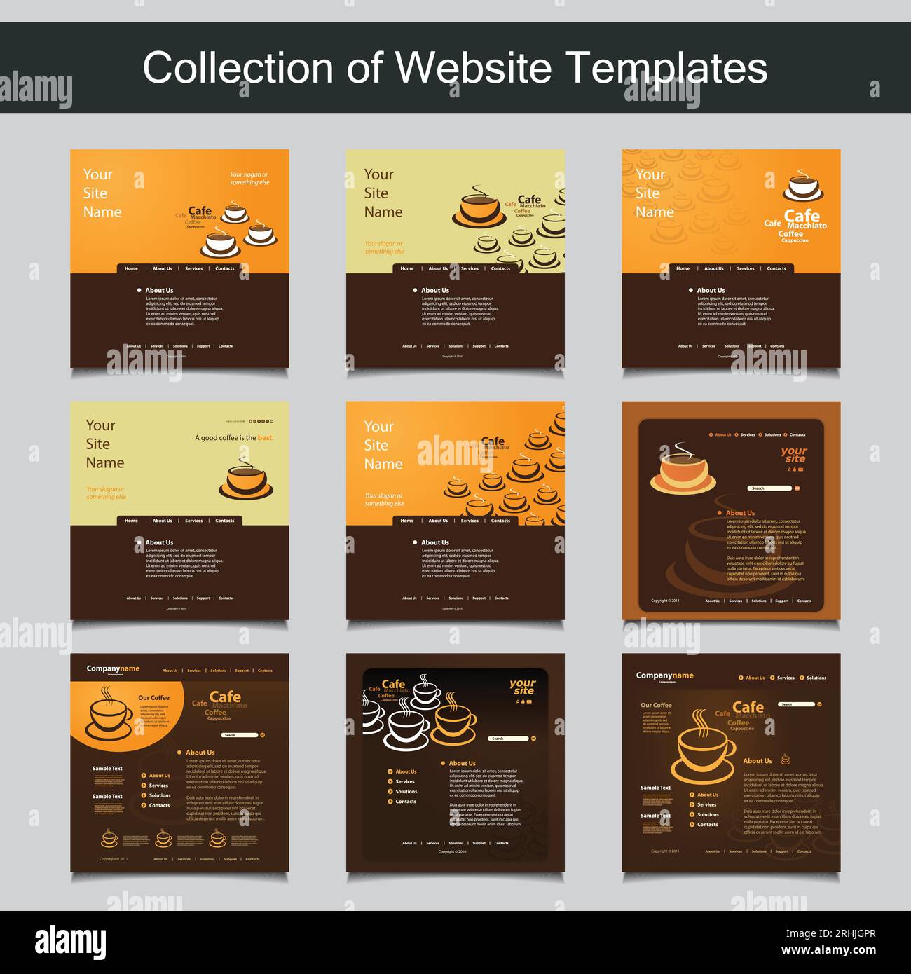 Collection of Website Templates with Different Patterns and Header ...