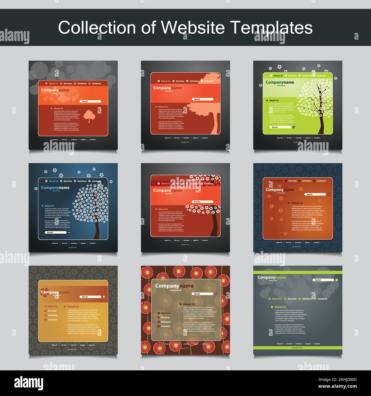 Collection of Website Templates for Your Business Stock Vector Image ...