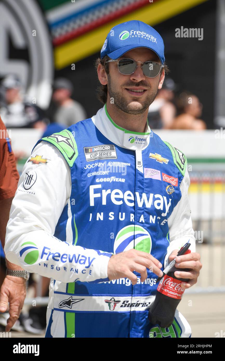INDIANAPOLIS, IN - AUGUST 13: Daniel Suarez (#99 Trackhouse Racing ...
