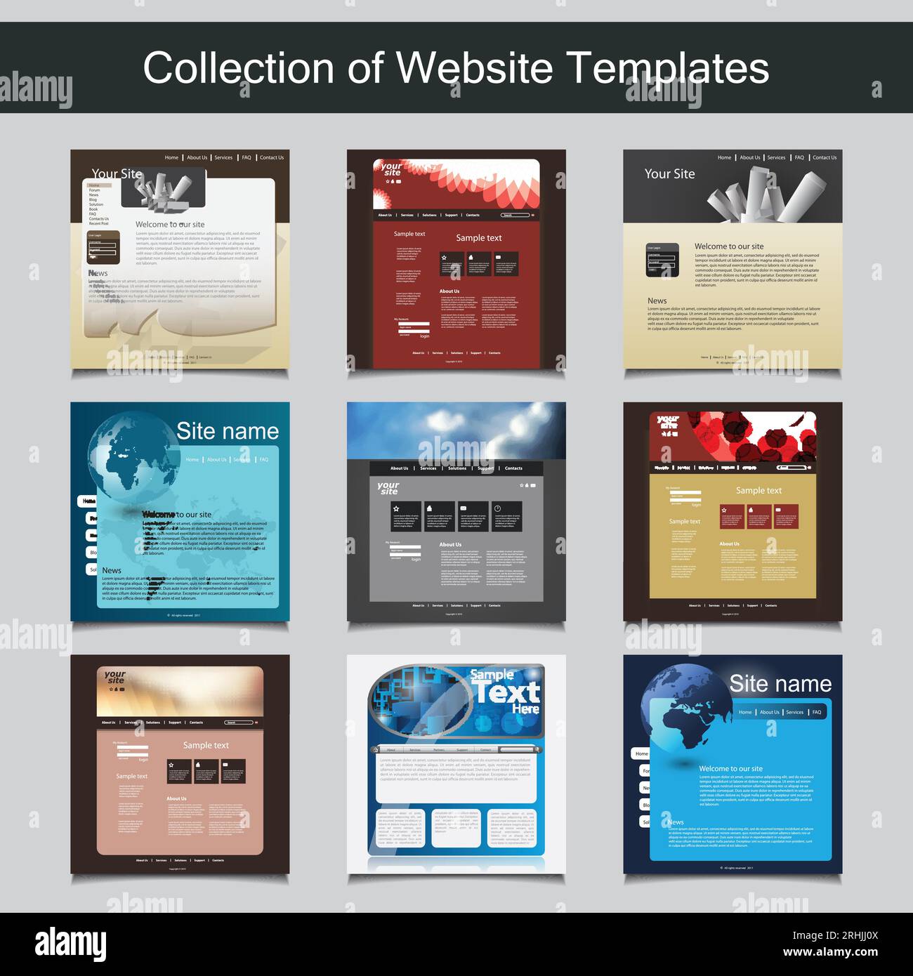 Collection of Website Templates for Your Business Stock Vector Image ...