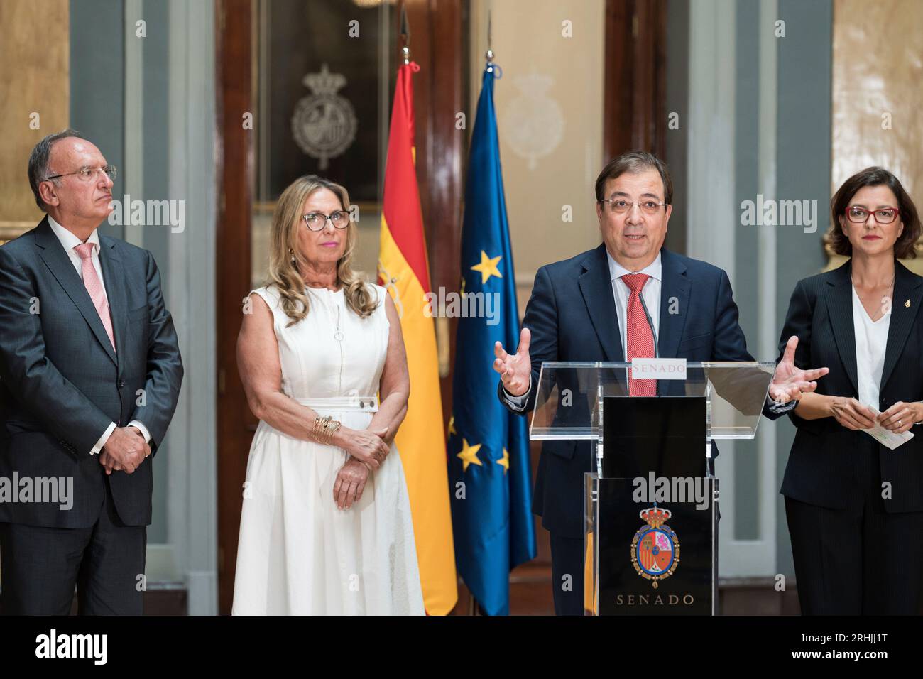 The spokeswoman of the PSOE in the Senate, Eva Granados, speaks with ...