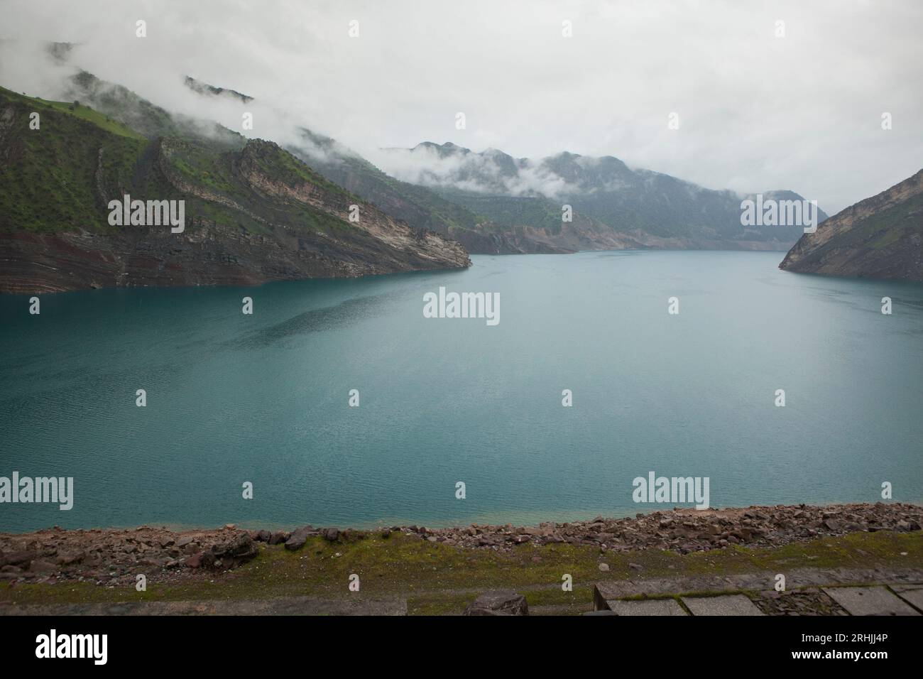 The Nurek reservoir provides the majority of Tajikistan's power Stock ...