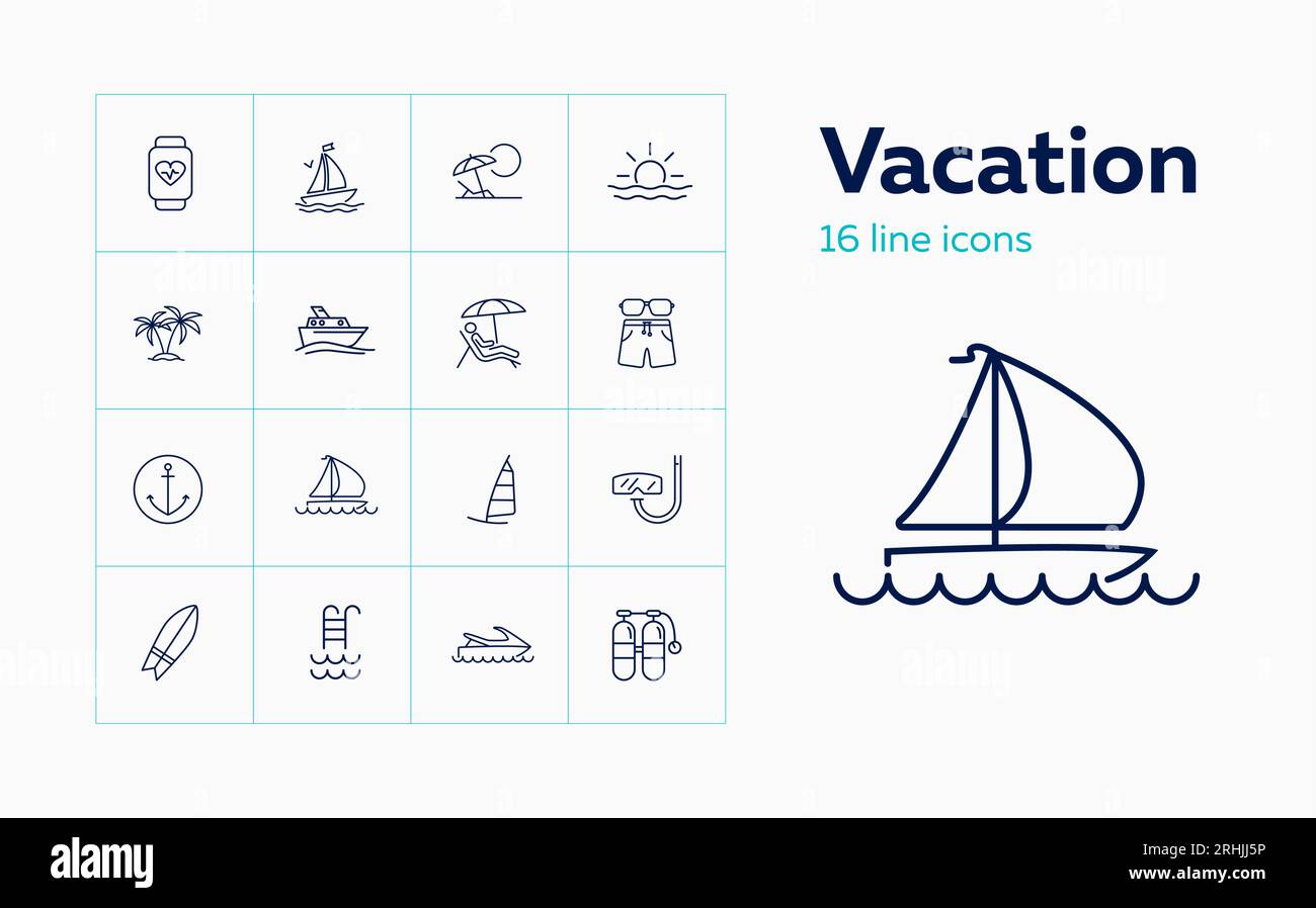 Vacation icon set Stock Vector Image & Art - Alamy