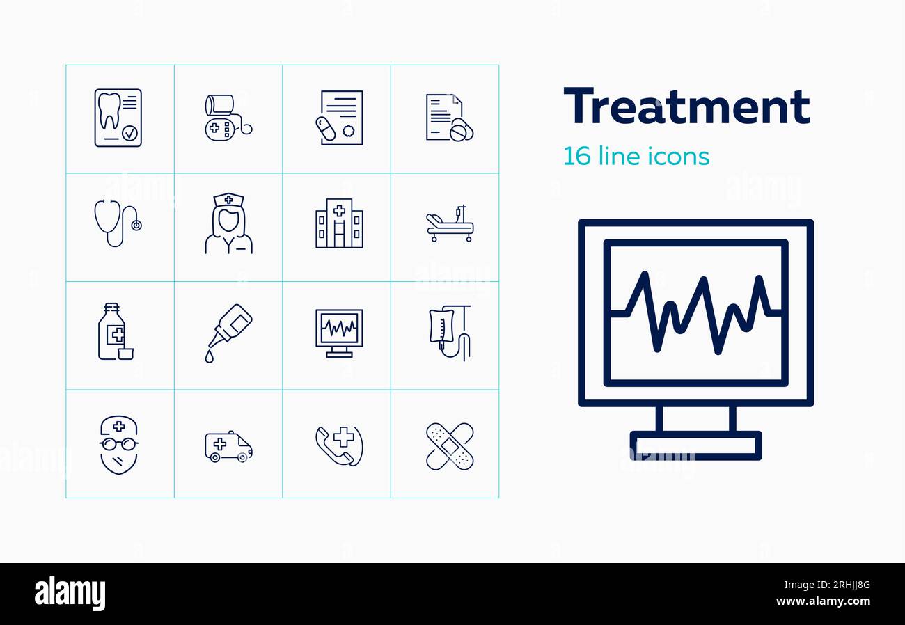 Treatment icons. Set of line icons Stock Vector Image & Art - Alamy