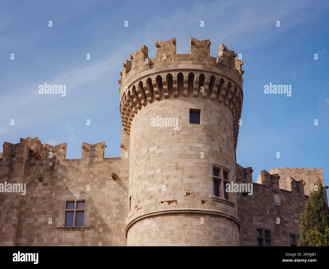 Travel to Greece, Mediterranean islands Rhodes. Main gates of The ...