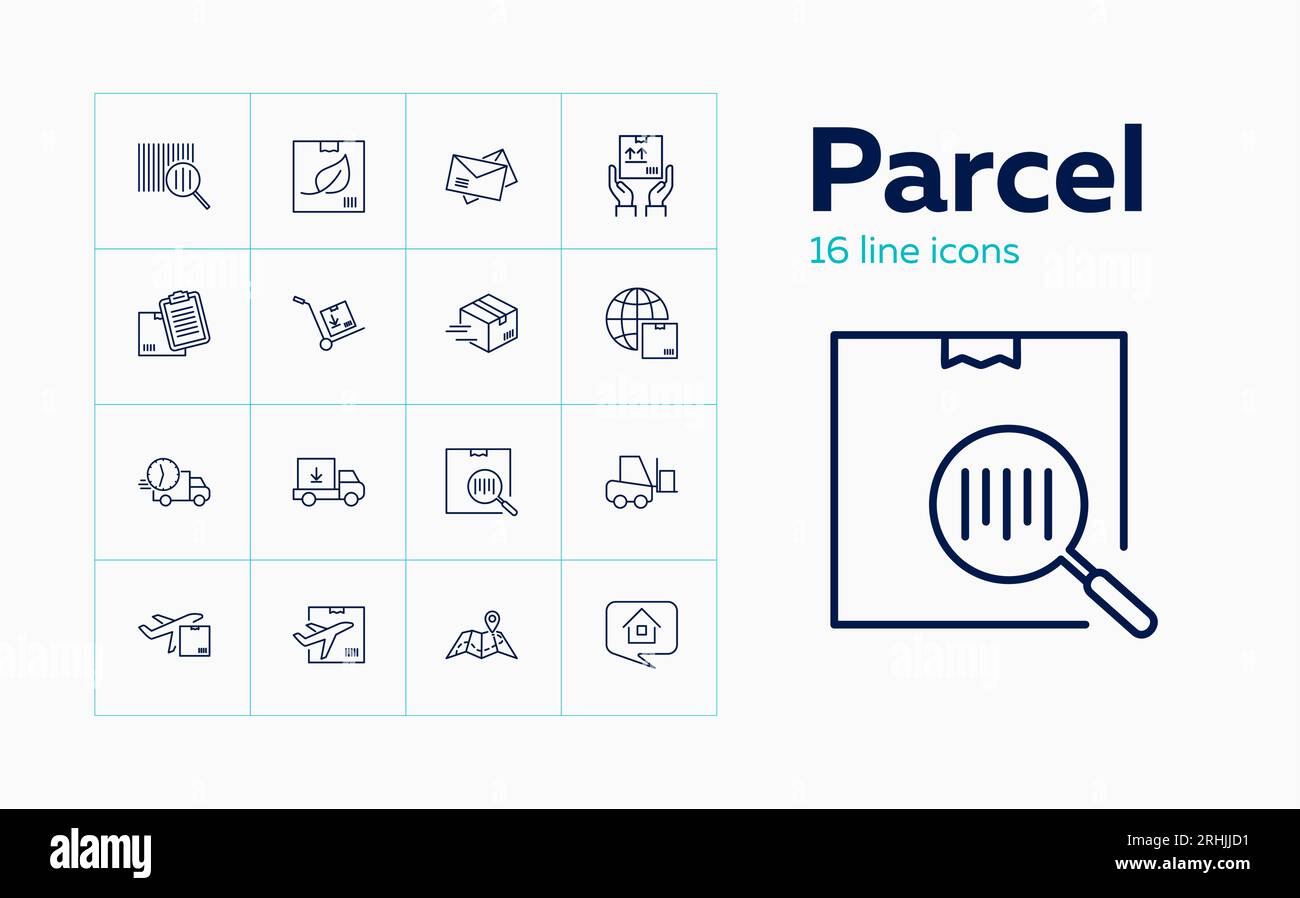 Parcel icons. Set of line icons Stock Vector Image & Art - Alamy