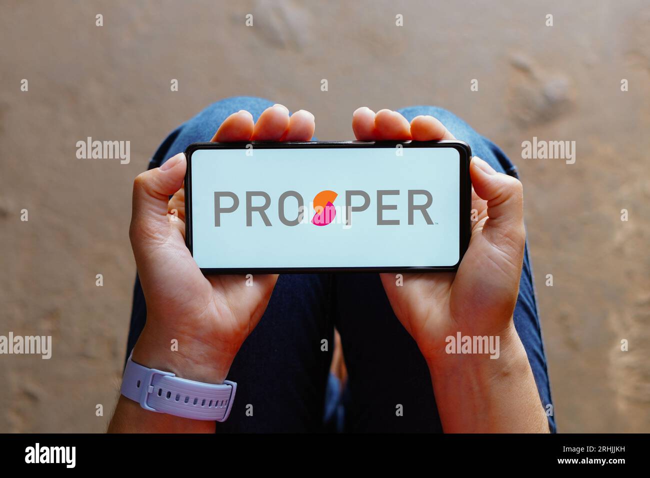 In this photo illustration, the Prosper Marketplace logo is displayed ...