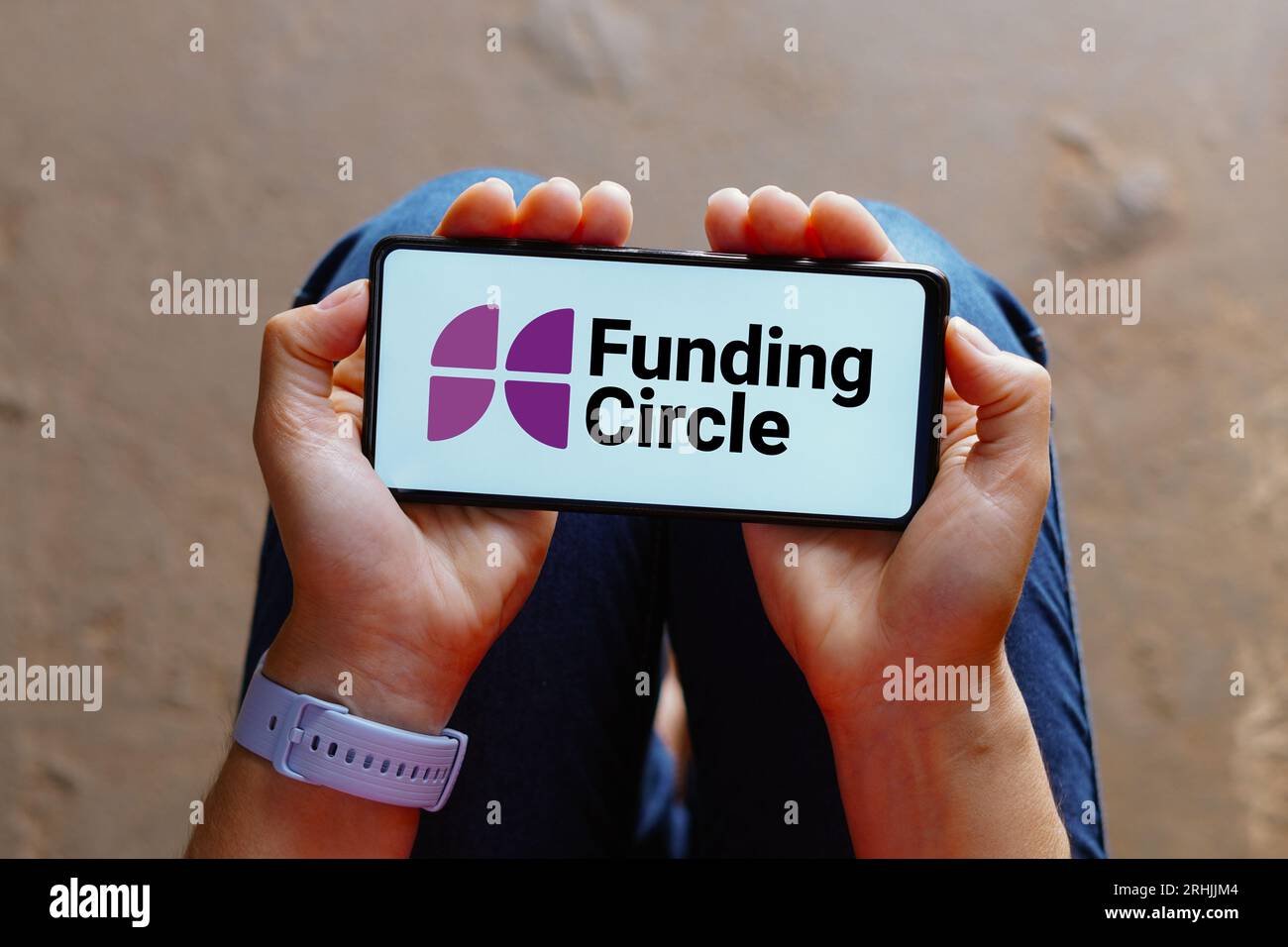 In this photo illustration, the Funding Circle logo is displayed on a ...