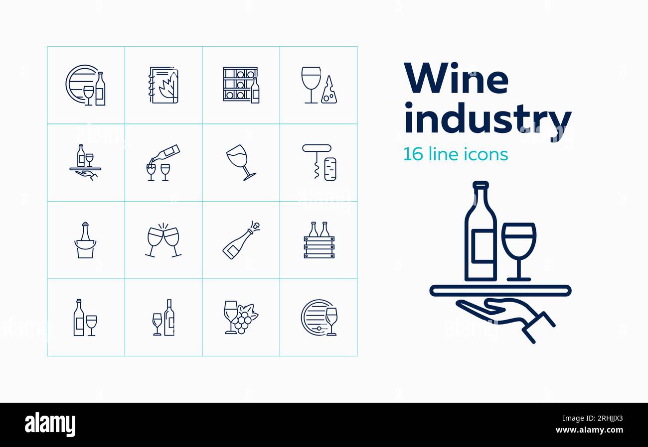 Wine industry icons Stock Vector Image & Art - Alamy
