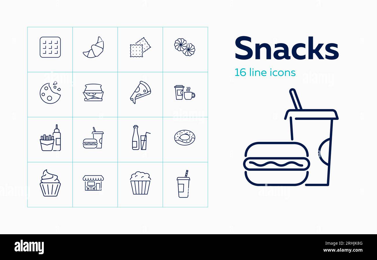 Snacks icons. Set of line icons Stock Vector Image & Art - Alamy