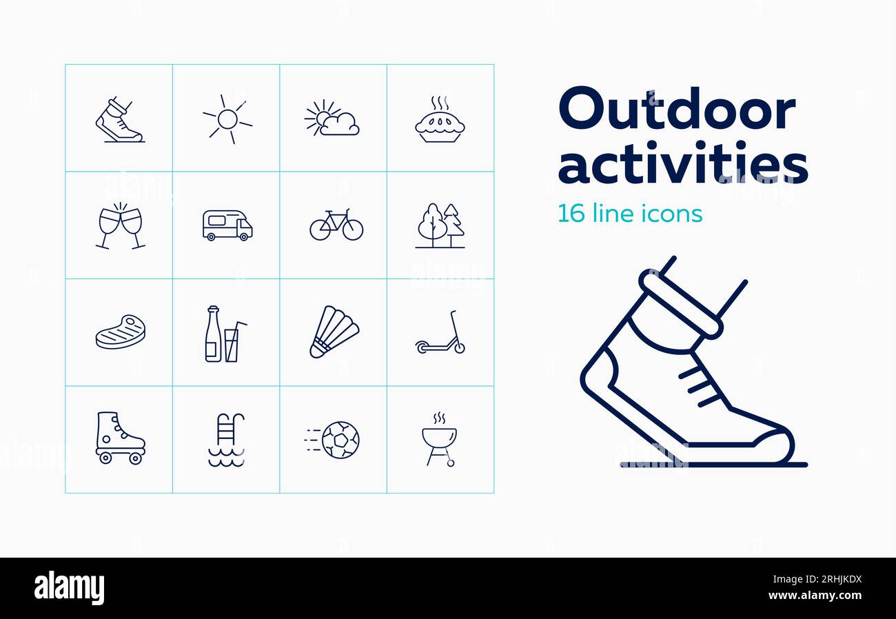 Outdoor activities line icon set Stock Vector Image & Art - Alamy