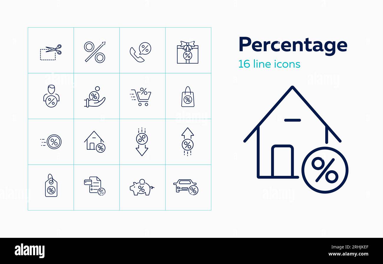 Percentage line icon set Stock Vector Image & Art - Alamy