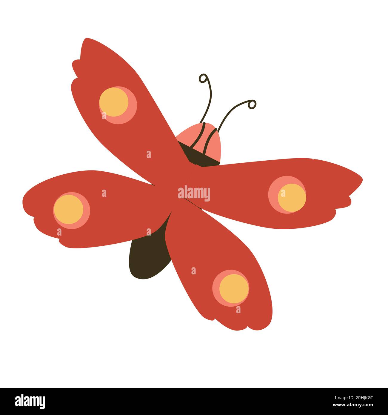 cute red butterfly icon with yellow dots Stock Vector Image & Art - Alamy
