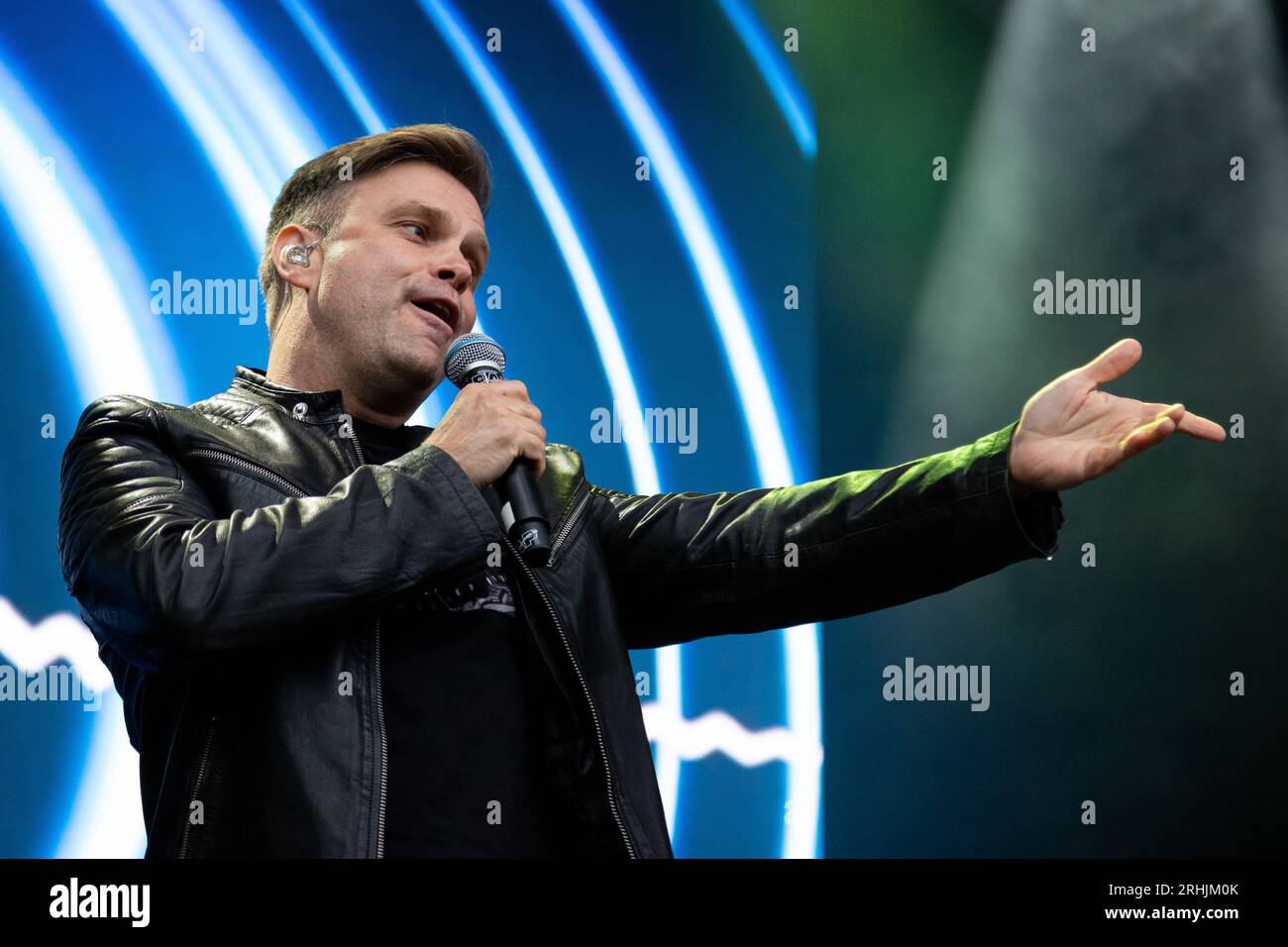 Trondheim, Norway. 05th, August 2023. The British boyband A1 performs a ...