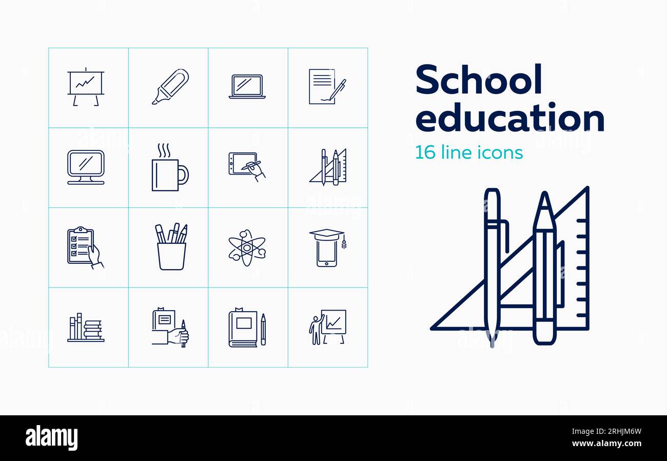 School education icons Stock Vector Image & Art - Alamy